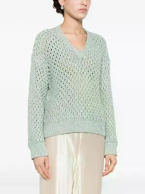 Fabiana Filippi Openwork Knit V-neck Sweater