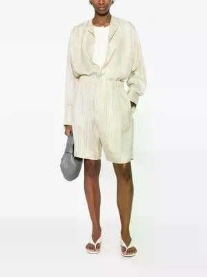Carven Striped Collarless Shirt