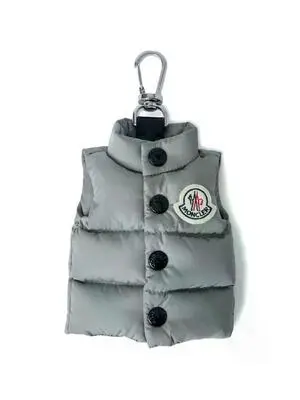Moncler Quilted Keyring Grey