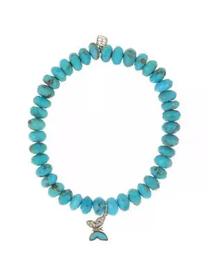 SYDNEY EVAN Turquoise & Diamond Butterfly Charm Bracelet - Gold
