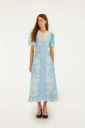 Embroidered Midi
