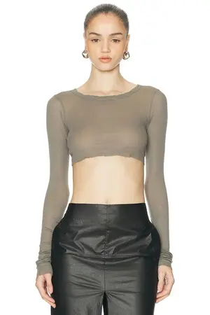 Rick Owens Long Sleeve Cropped Tee