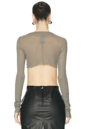 Rick Owens Long Sleeve Cropped Tee - Euca