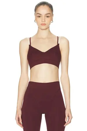 NORBA Strappy Bralette In Burgundy