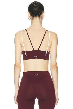 NORBA Strappy Bralette In Burgundy