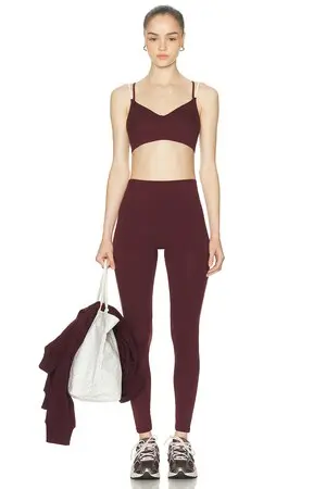 NORBA Strappy Bralette In Burgundy