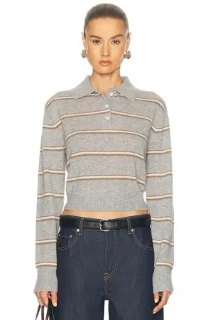 Eterne Barrett Cashmere Sweater - Heather Grey Stripe