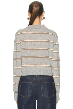 Eterne Barrett Cashmere Sweater - Heather Grey Stripe