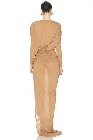 Atlein Draped Longsleeve Dress