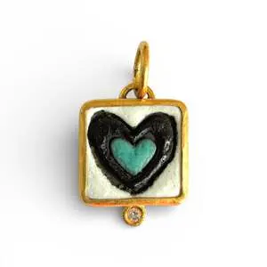 OUF! Ceramic Heart Charm - One-color