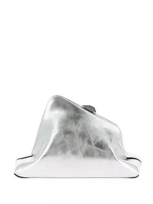 Attico Small Craquelé-effect Leather Clutch