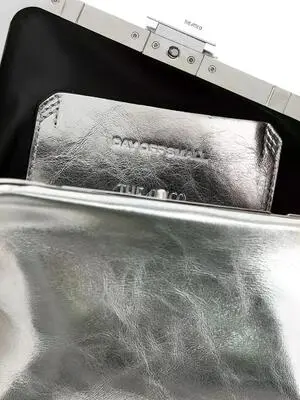 Attico Small Craquelé-effect Leather Clutch