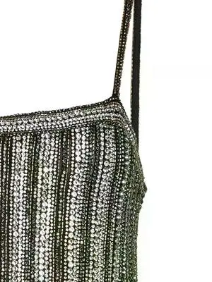Alice + Olivia Beaded Fringe Top - Silver