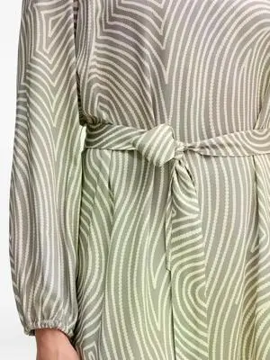 MARC AUREL Patterned Tie Belt Dress