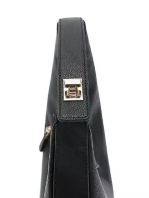 Guess Evie Logo-plaque Shoulder Bag - Black