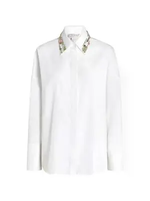 GENNY Embellished Collar Shirt - White