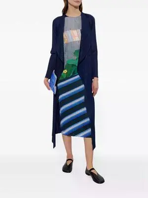 Issey Miyake Graphic Print Pleated Midi Dress
