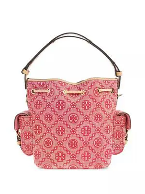 Tory Burch T Monogram Bucket Bag - Red