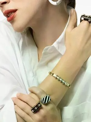 David Webb Striped Band Ring