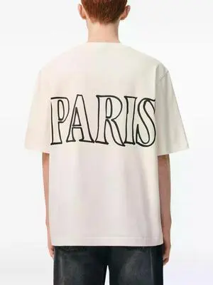 AMI Paris Printed Cotton Jersey T-shirt - Neutrals