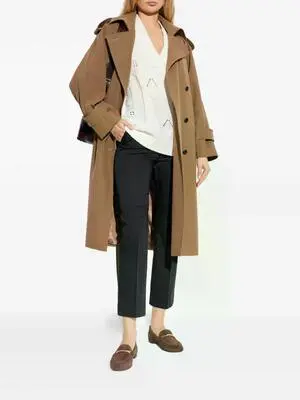 Max Mara Buttoned Belted Trench Coat - Neutrals