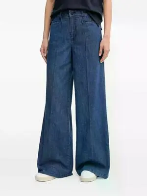 OUI Logo-patch Wide-leg Jeans