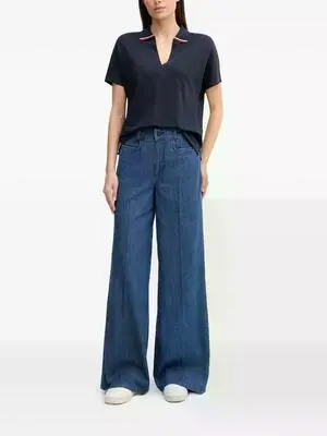 OUI Logo-patch Wide-leg Jeans