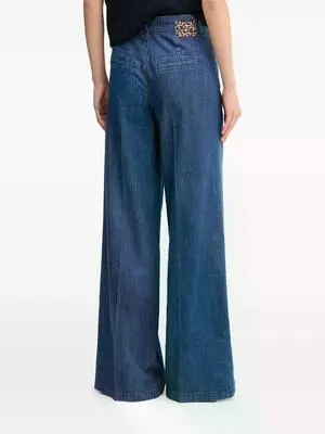 OUI Logo-patch Wide-leg Jeans