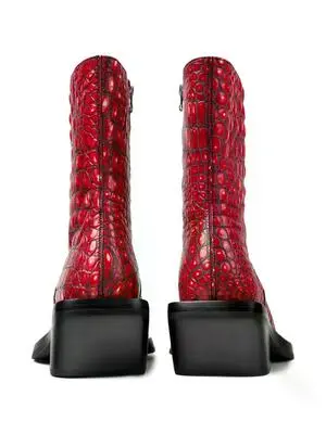 Camper Quetal Textu Ankle Boots - Red