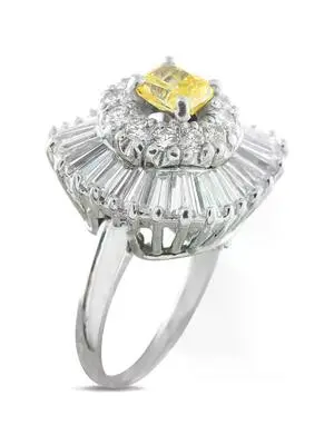 LB EXCLUSIVE Platinum, Yellow Diamond, And Diamond Ring