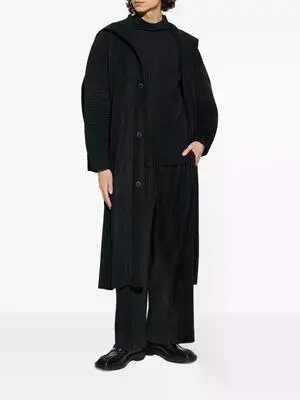 Issey Miyake High-neck Pleated Shirt - Black