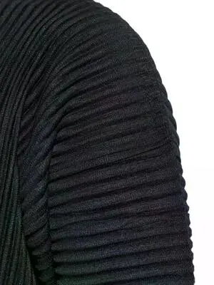 Issey Miyake High-neck Pleated Shirt - Black