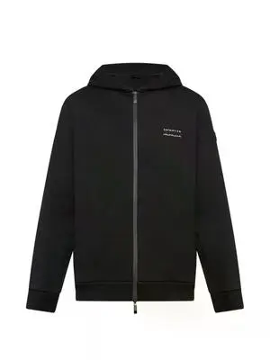 Moncler Hooded Zip-up Top - Black