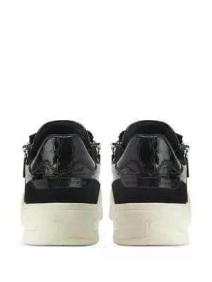 GIUSEPPE ZANOTTI Crocodile Print Zip Sneakers - Black