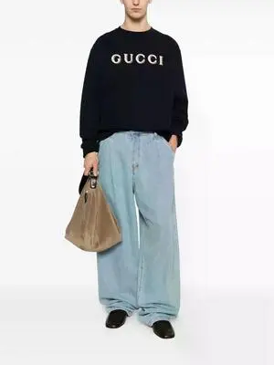 Gucci Logo-detailed Crew-neck Pullover - Blue