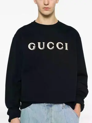 Gucci Logo-detailed Crew-neck Pullover - Blue