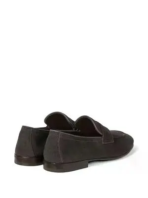 Brunello Cucinelli Suede Penny Loafers - Brown