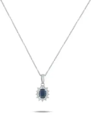 LB EXCLUSIVE Sapphire And Diamond Pendant Necklace - Silver