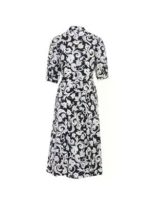 Liu Jo Floral Print Midi Dress With Belt - Blue