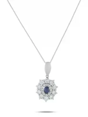 LB EXCLUSIVE Diamond And Sapphire Pendant Necklace - Silver