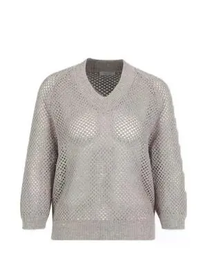 Peserico Open-knit V-neck Sweater