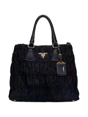 Prada Gaufre Tessuto Logo Tote Bag