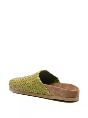 Dragon Diffusion Woven Mules - Green