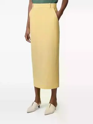 TOD'S Midi Skirt With Pocket Detail - Yellow