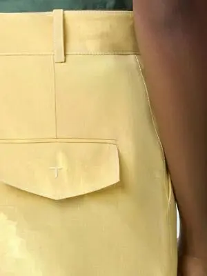 TOD'S Midi Skirt With Pocket Detail - Yellow