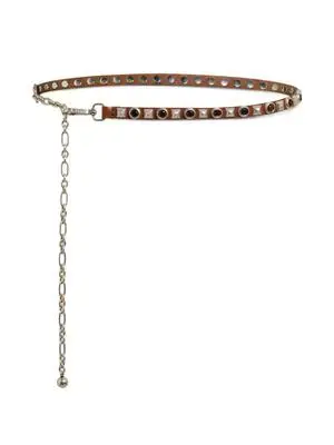 Etro Studded Leather Belt - Brown