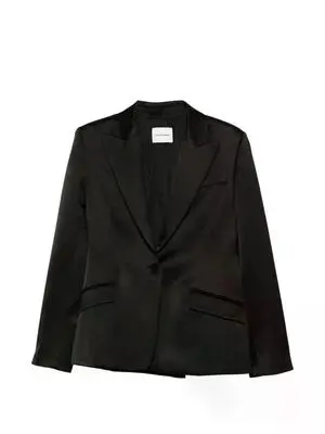 Andamane Single-breasted Blazer With Velvet Trim