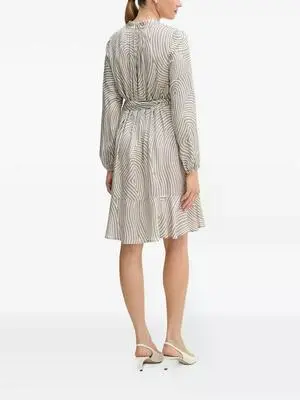 MARC AUREL Striped Tie Belt Dress