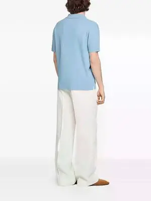 Sandro Stretch Knit Polo Shirt - Blue