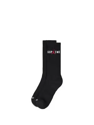 Supreme Logo-jacquard Socks - Black